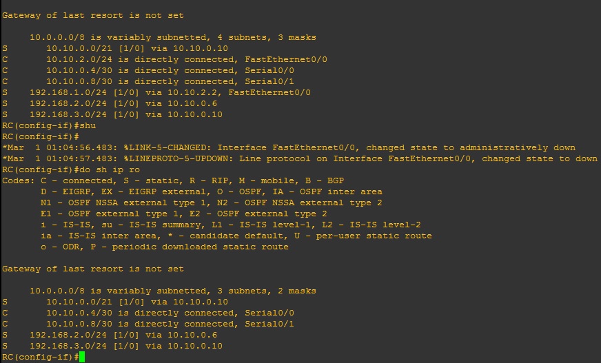 Static Routing - Tipos de Rutas Estaticas